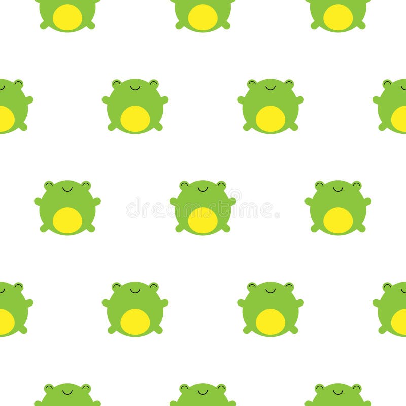 Seamless Pattern Cute Frogs on White Background Stock Vector ...