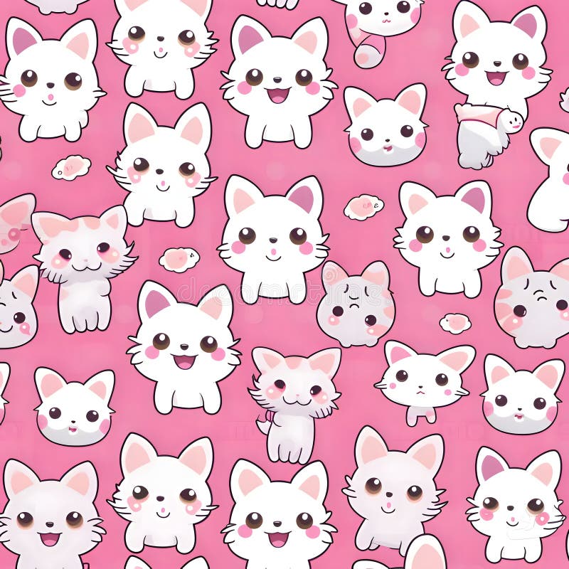 Cute Kawaii Seamless Patterns Stock Illustrations – 2,401 Cute Kawaii ...