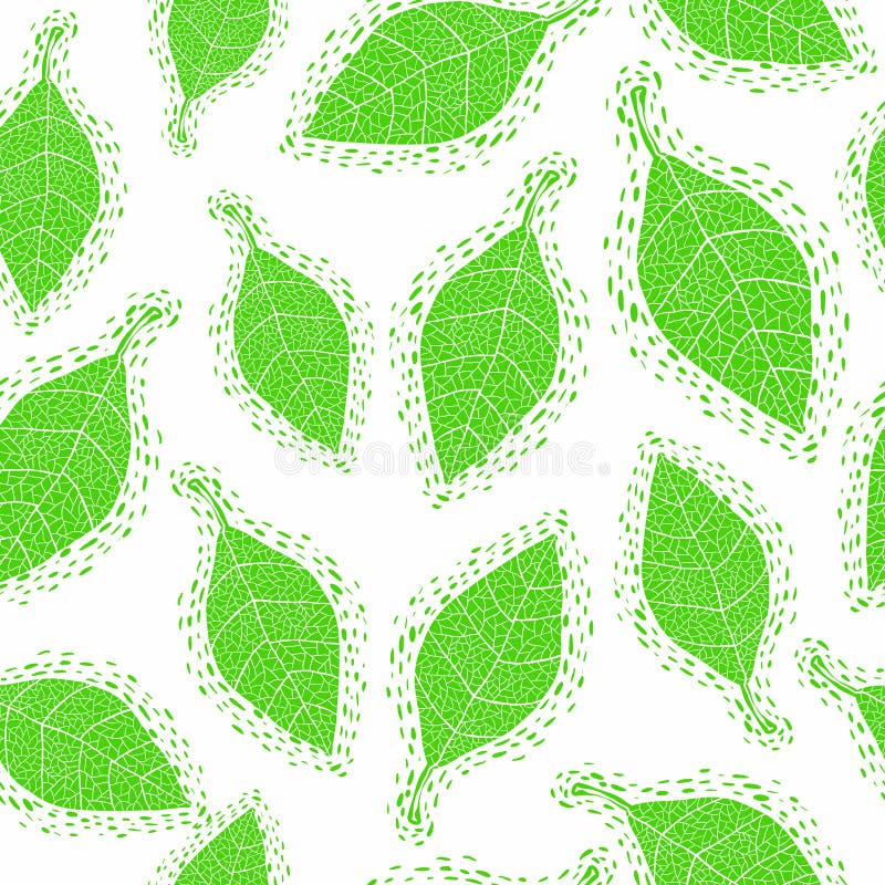 Seamless Pattern with Cute Leaves. Stock Vector - Illustration of ...