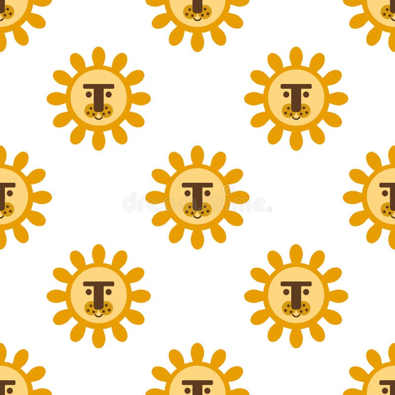 Seamless Pattern with Cute Lion. Creative Childish Texture. for Fabric ...