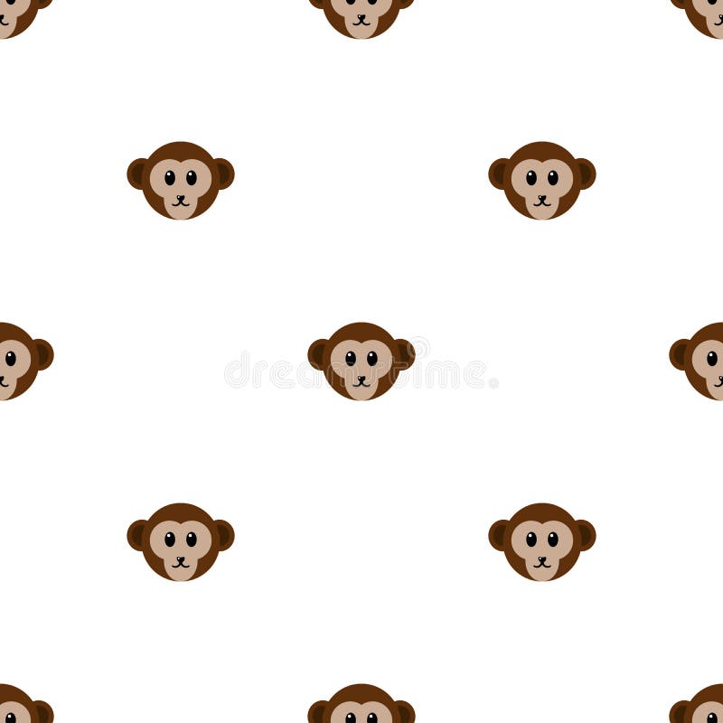 Seamless Pattern with Cute Monkey. Vector Illustration for Design, Web ...
