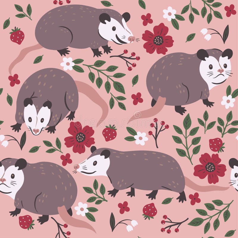 Opossum Pattern Stock Illustrations – 89 Opossum Pattern Stock ...