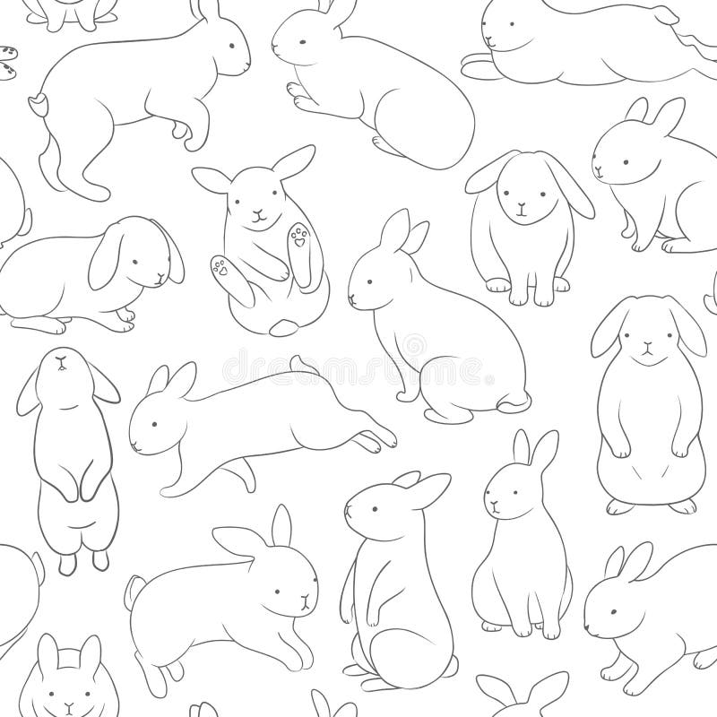 Rabbit Line Drawing Stock Illustrations – 13,368 Rabbit Line Drawing ...