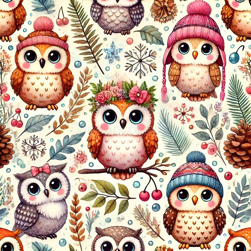 Owls stock illustration. Illustration of flower, food - 352996130