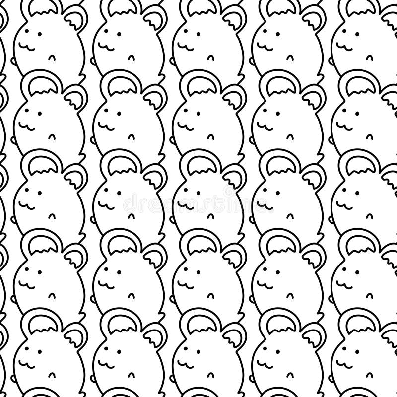 Seamless Pattern of Cute Rat Cartoon Stock Illustration - Illustration ...