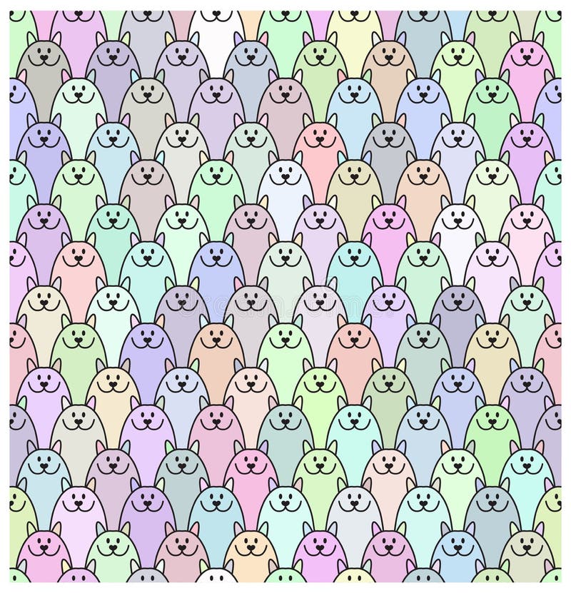 Seamless Pattern with Cute Repeated Cats. Colorful Texture for Fabric ...