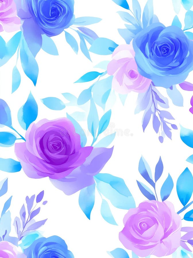 Seamless Pattern of Cute Rose Flowers, Perfect for Fabric, Decorative ...