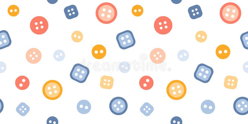 Seamless Pattern Cute Sewing Buttons in Pastel Colors for Paper, Fabric ...