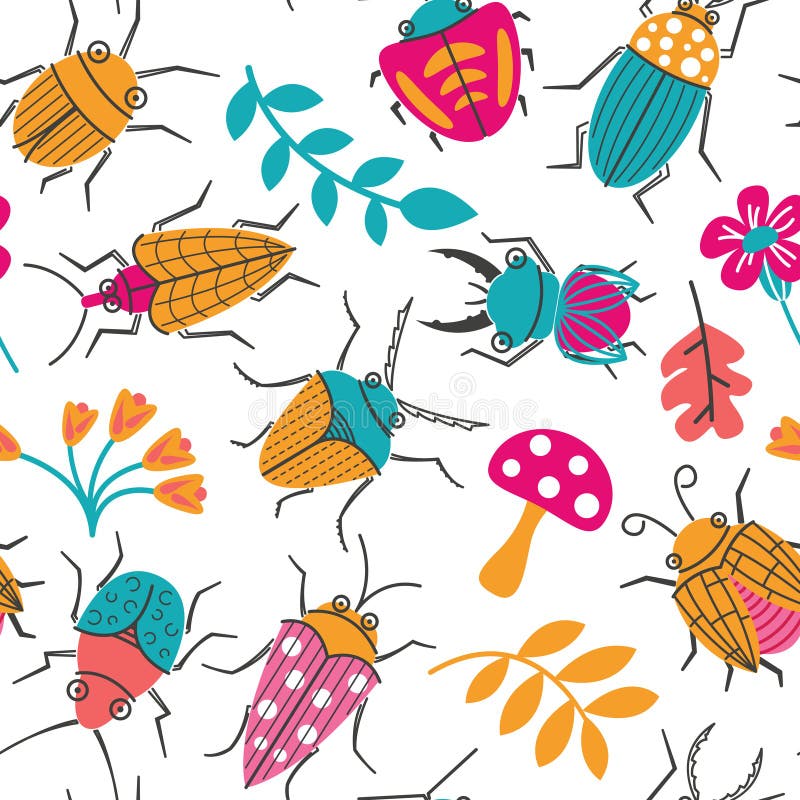 Bugs Doodle stock vector. Illustration of nature, vector - 47089287