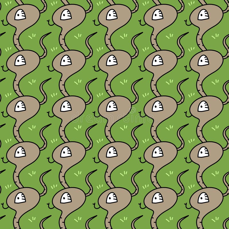 Seamless Pattern of Cute Snake Cartoon Stock Illustration ...