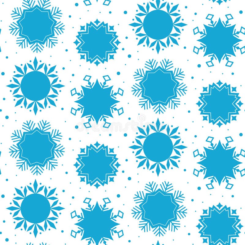Seamless Pattern with Cute Snowflakes Stock Illustration - Illustration ...