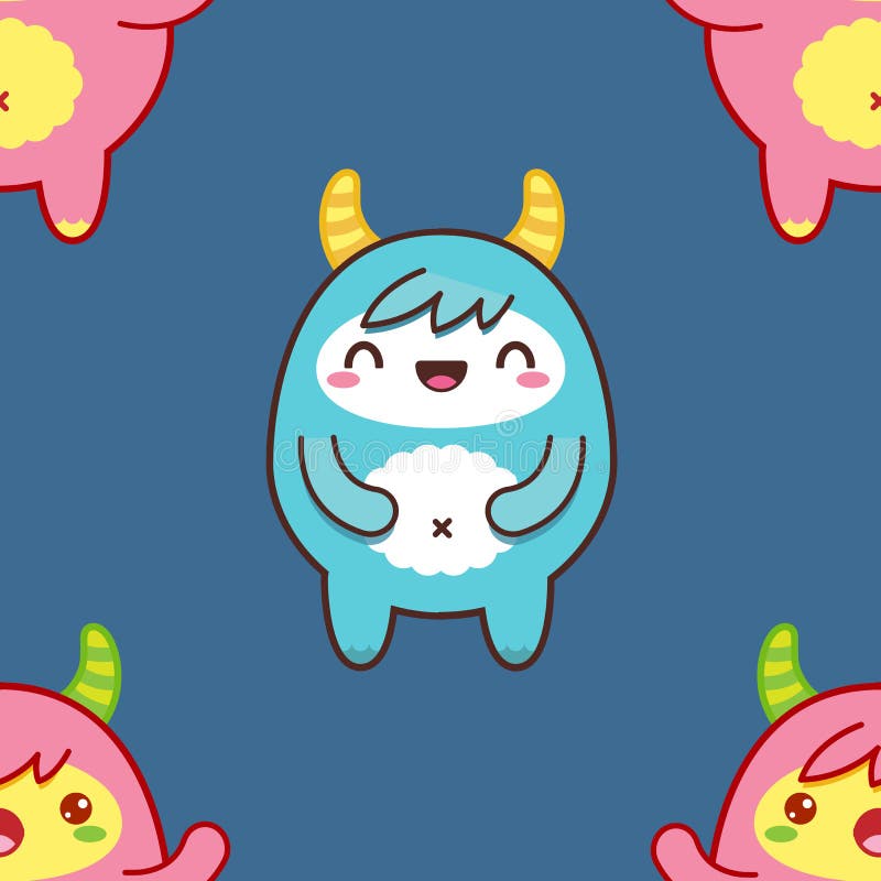 Seamless Pattern with Cute Yeti. Vector Illustration Stock Vector ...