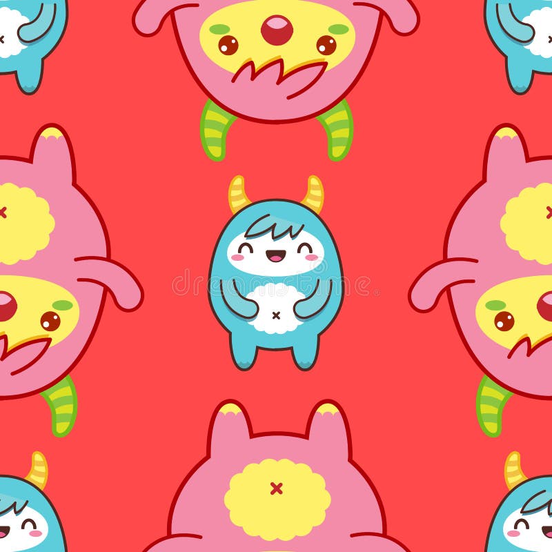Seamless Pattern with Cute Yeti. Vector Illustration Stock Vector ...