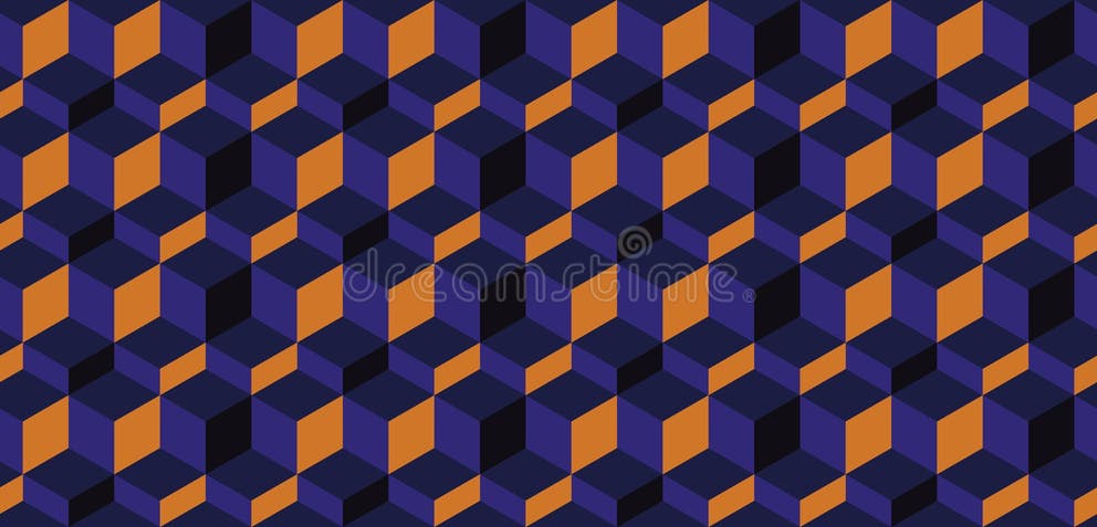 Seamless Pattern with 3d Cube and Cuboid Shapes. Stock Illustration ...
