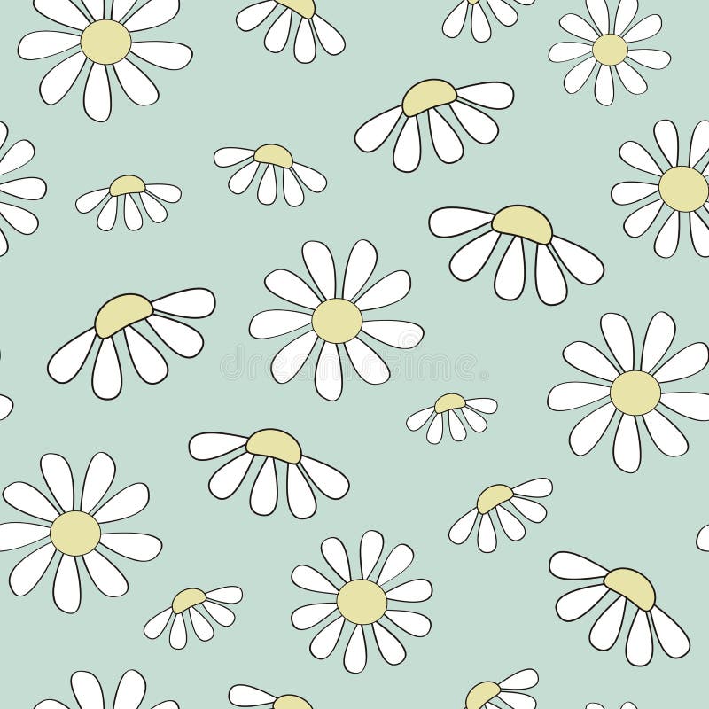 Seamless Pattern of Daisies. Floral Texture Stock Vector - Illustration ...