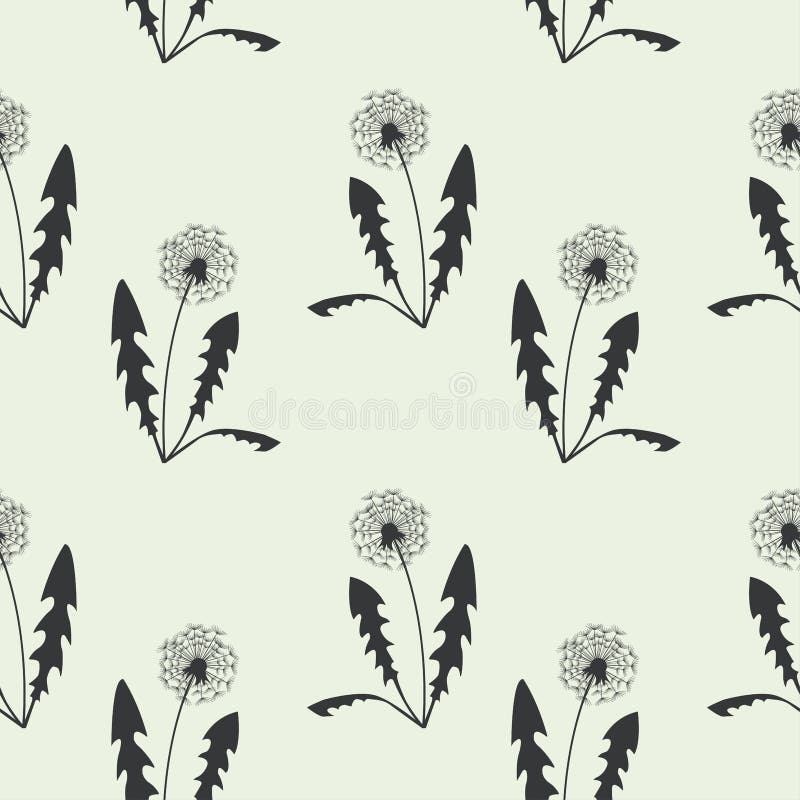 Seamless Pattern with Dandelions Stock Illustration - Illustration of ...