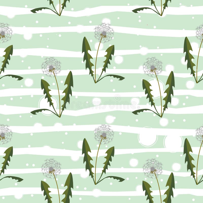 Seamless Pattern with Dandelions Stock Illustration - Illustration of ...
