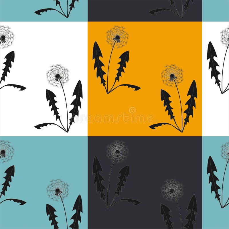 Seamless Pattern with Dandelions Stock Illustration - Illustration of ...