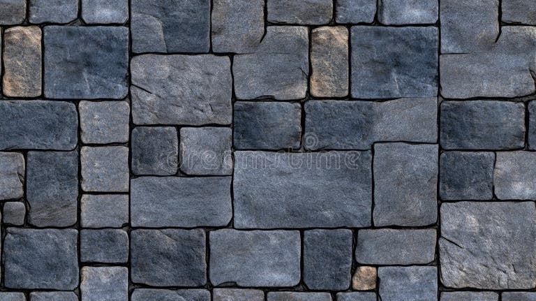 A Seamless Pattern of Dark Blue Stone Blocks Creates a Sophisticated ...