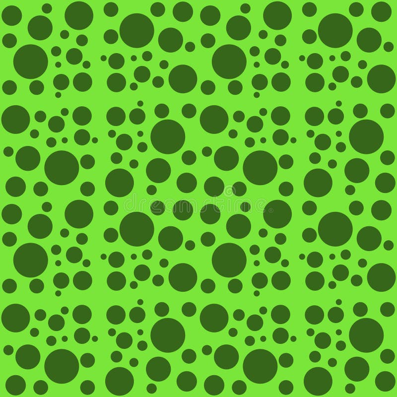 Seamless Pattern of Dark Green Spots of Different Sizes on a Green ...