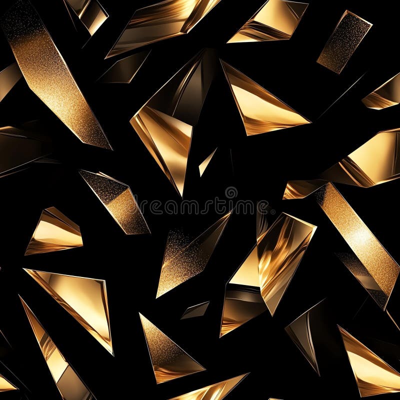 Seamless Pattern Dark Mode Black and Gold Metallic Abstract, Abstract ...