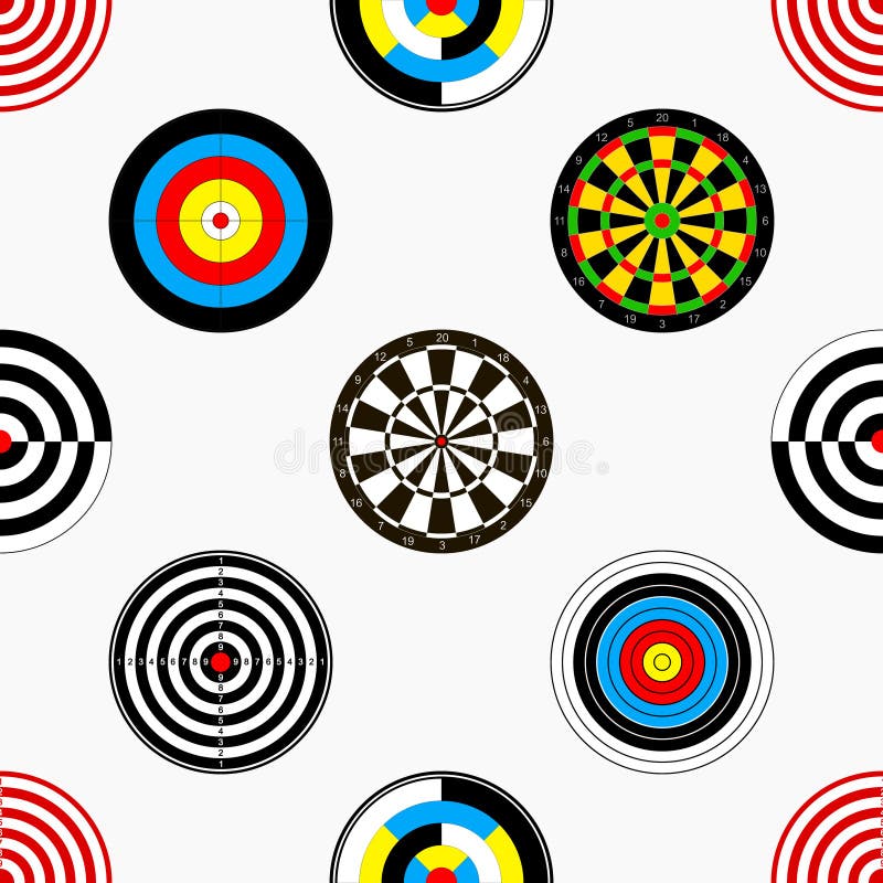 Seamless Pattern with Dartboards for Darts Game Stock Vector ...