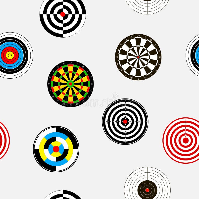 Seamless Pattern with Dartboards for Darts Game Stock Vector ...