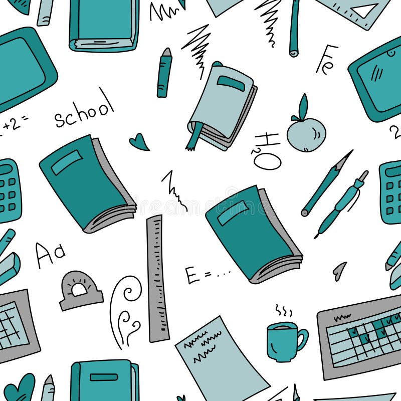 Kids School Theme Pattern Stock Illustrations – 511 Kids School Theme ...