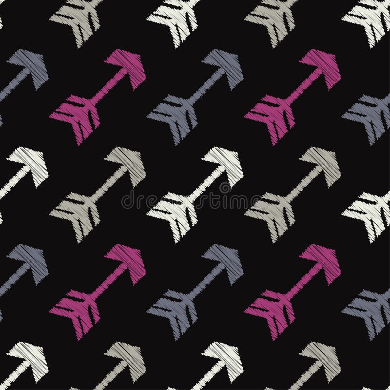 Arrow. Hatching technique stock vector. Illustration of blueprint ...