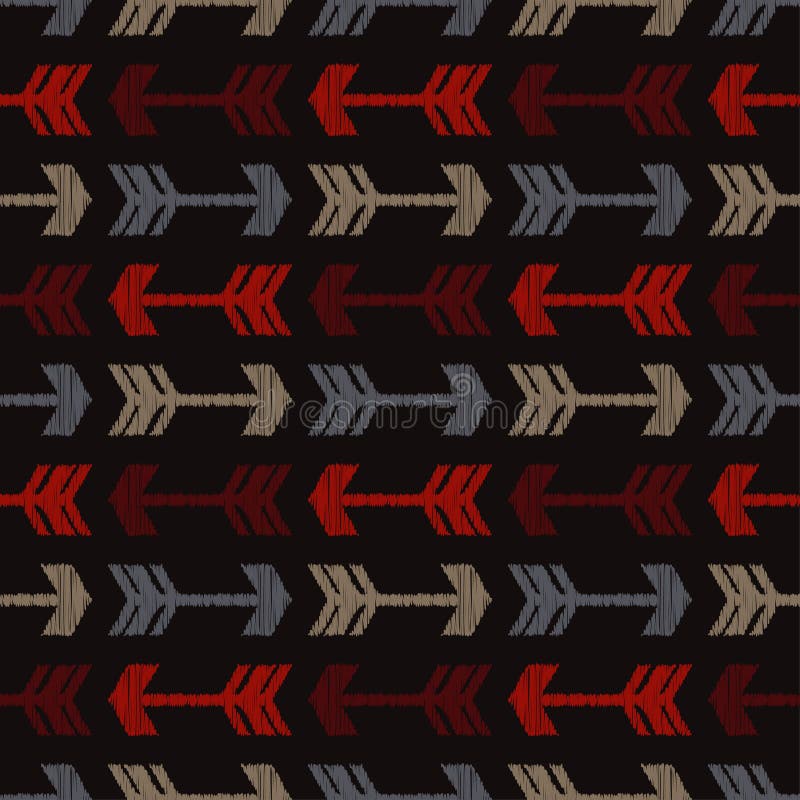 Seamless Pattern in Decorative Arrow. Vector Pattern. Mosaic Texture ...