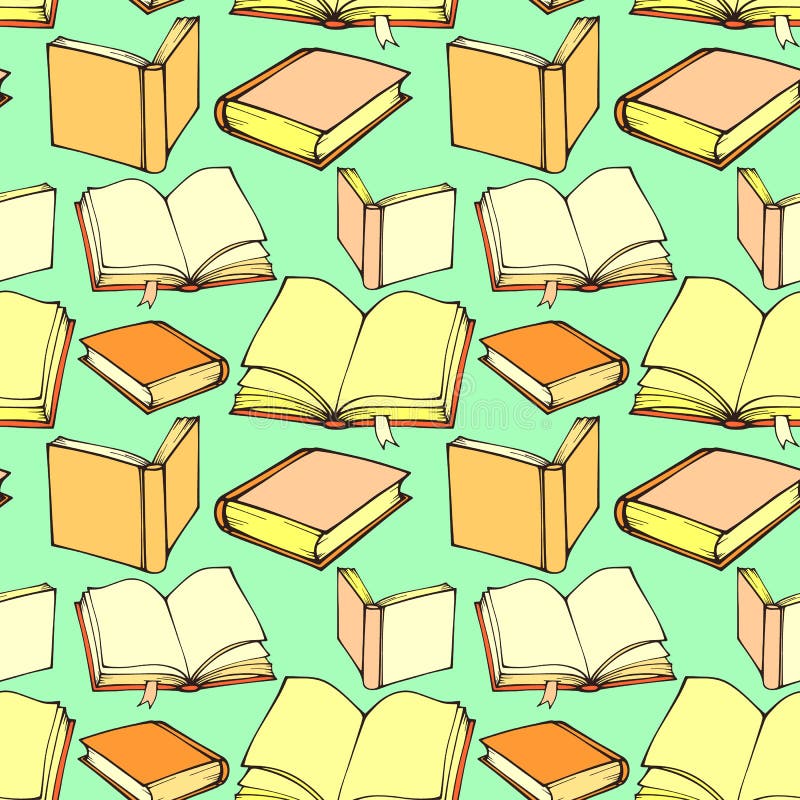 Seamless Book Pattern / Background Wallpaper Stock Vector ...