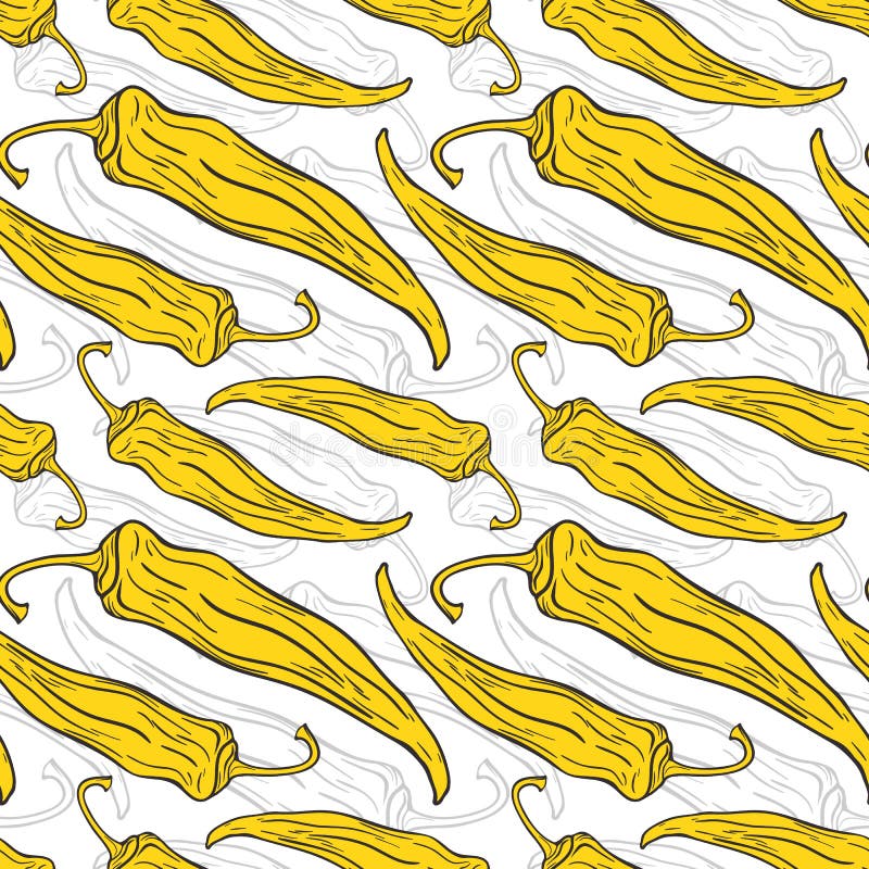 Seamless Pattern with Decorative Chili Peppers Stock Vector ...
