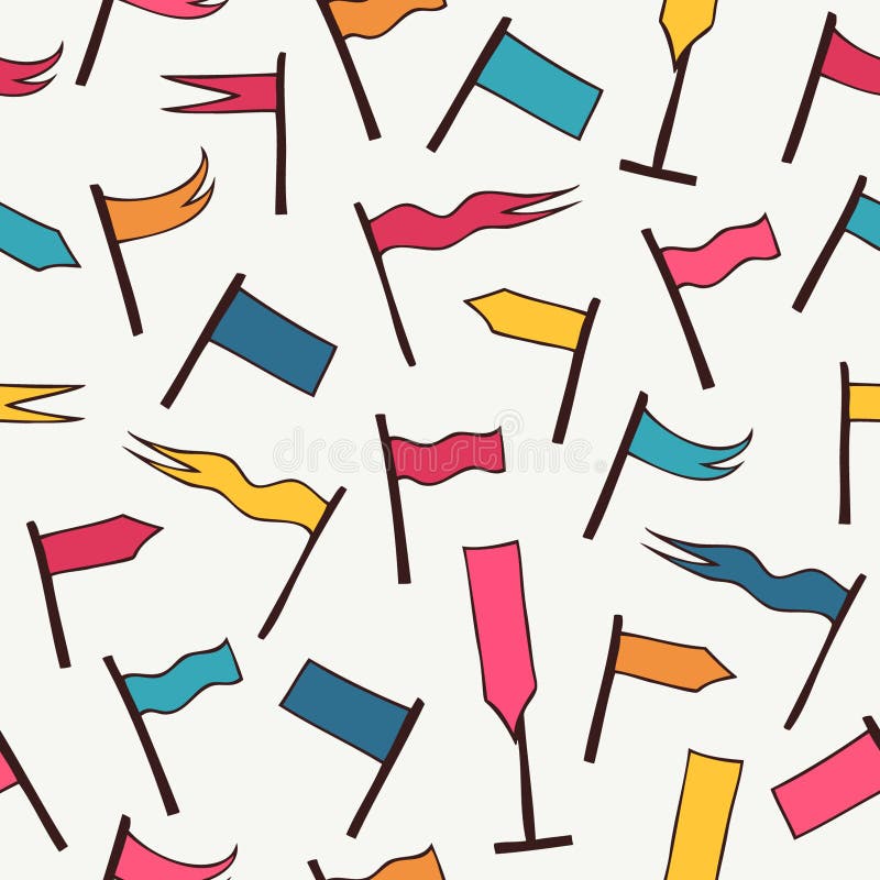 Seamless Pattern with Decorative Flags. Background Texture with ...