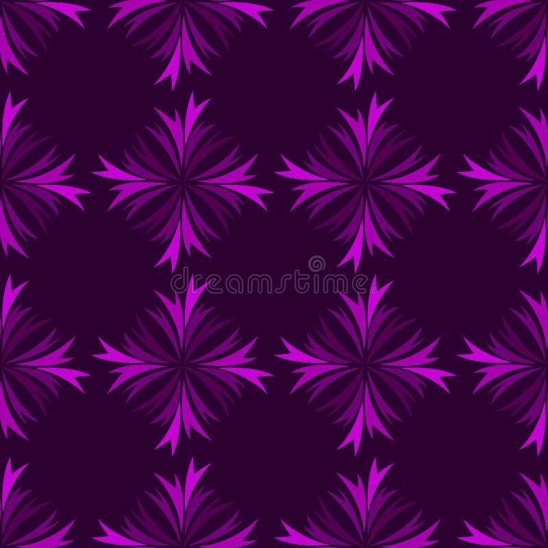 Seamless Pattern with Decorative Flowers in Violet Colors. Vector ...