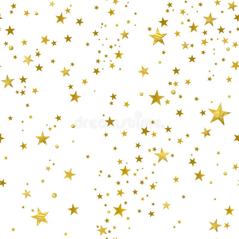 Seamless Pattern of Decorative Gold Stars Stock Vector - Illustration ...