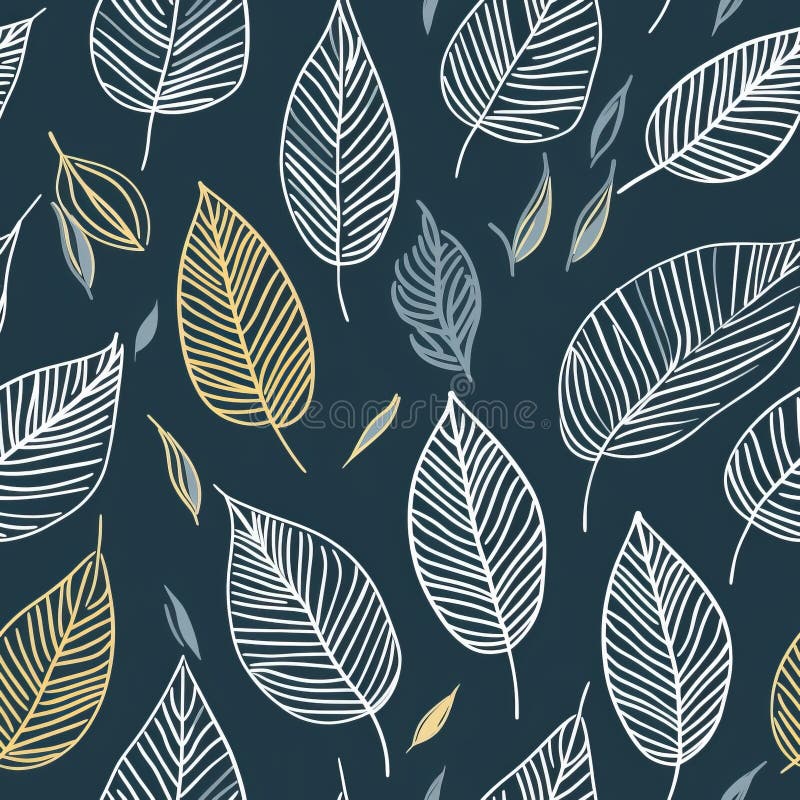 Seamless Pattern with Decorative Leaves. Design for Card, Print ...
