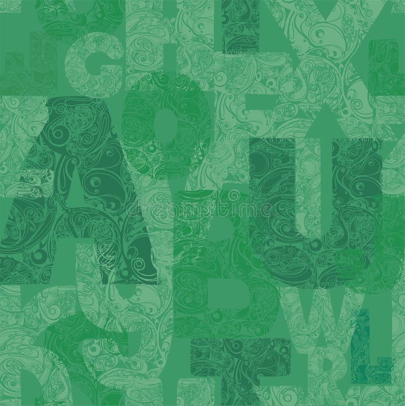 Seamless Pattern with Decorative Letters. Modern Vector Background ...