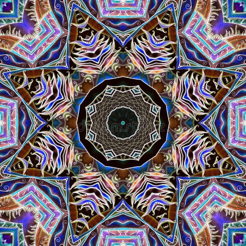 Seamless Pattern with Decorative Ornament, Bright Drawing by Colored ...