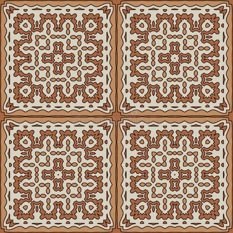 Seamless Pattern of Decorative Tiles in Retro Style Stock Vector ...
