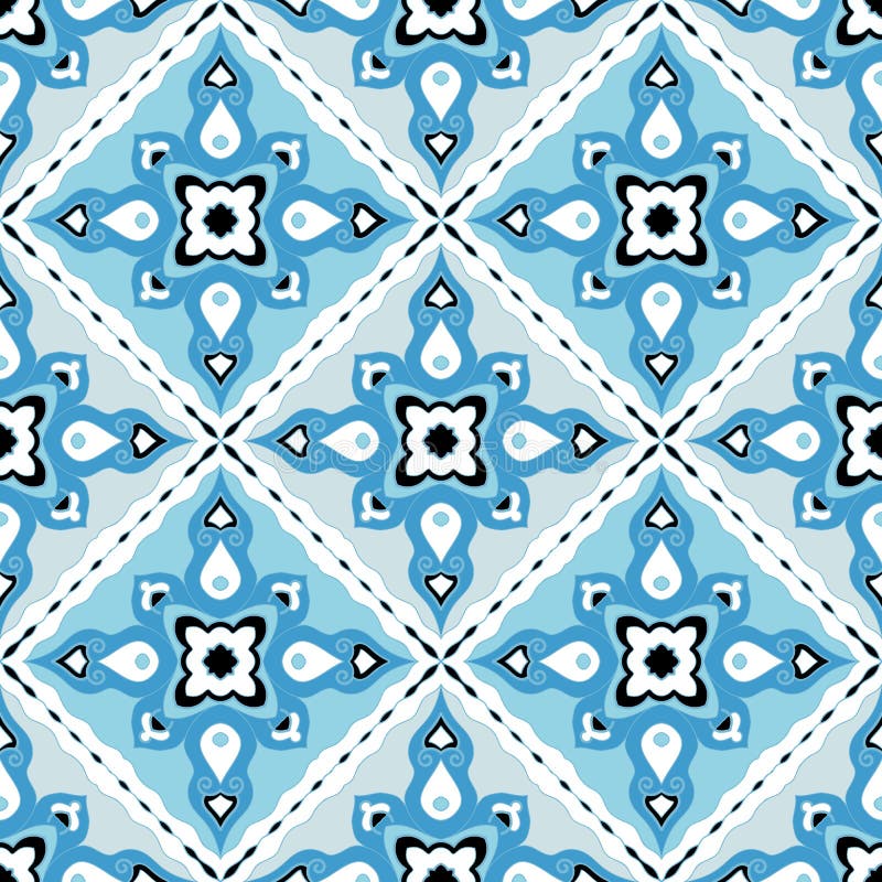 Seamless Pattern of Decorative Tiles Stock Vector - Illustration of ...