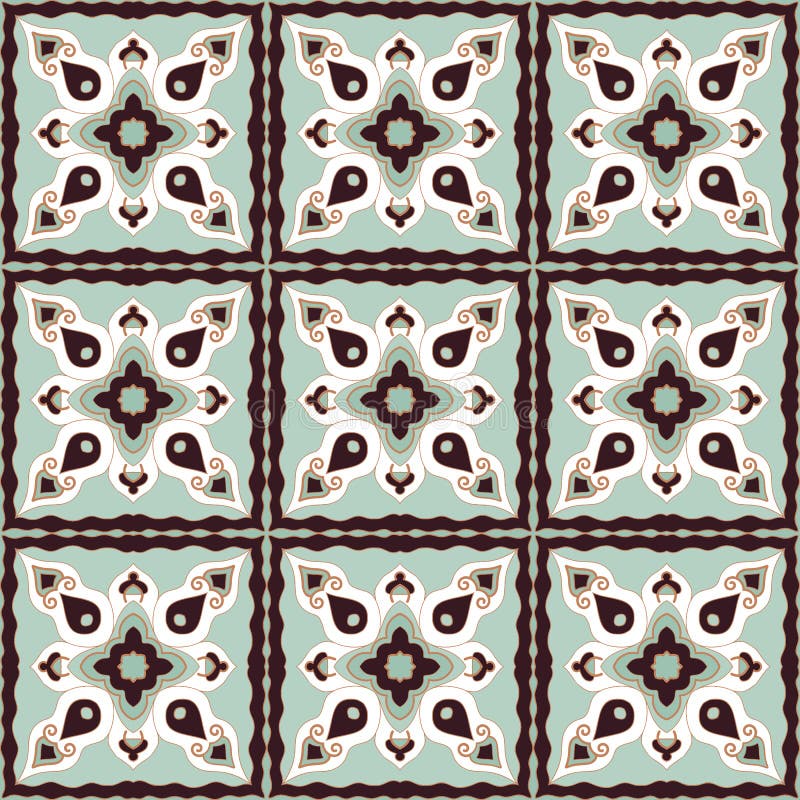 Seamless Pattern of Decorative Tiles Stock Vector - Illustration of ...