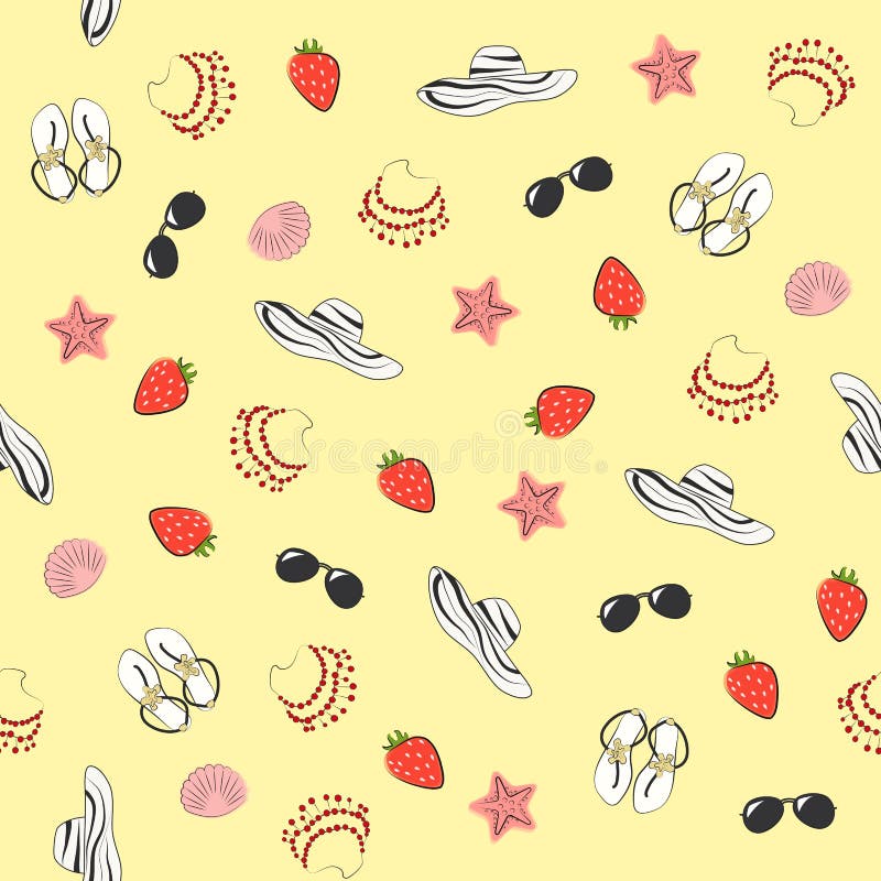 Seamless Pattern Dedicated To Female Clothes for Summer Vacations ...