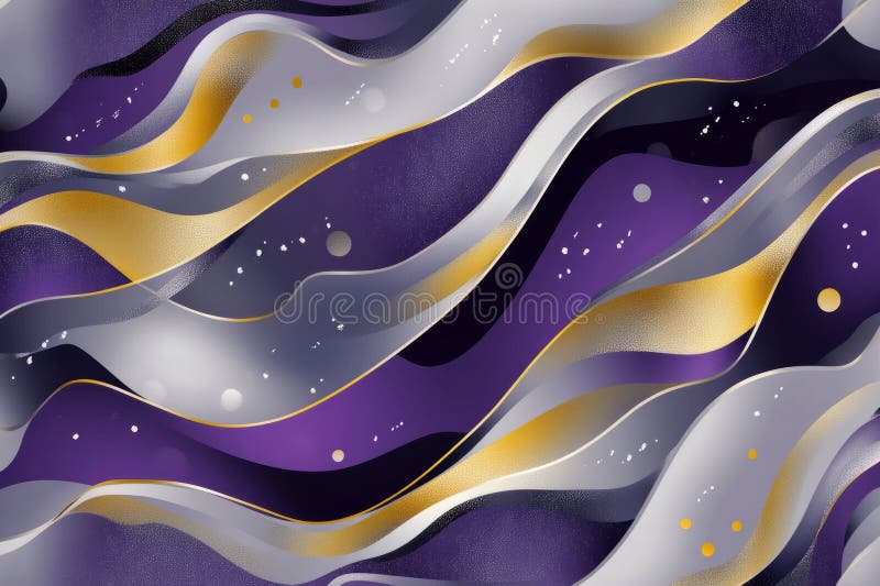 Seamless Pattern Deep Violet Gold Silver Smooth Transitions Organic ...