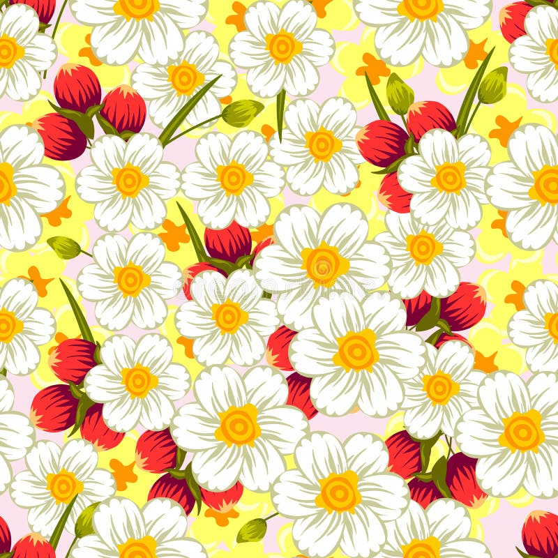 Seamless Pattern of Delicate Colors Flowers , for Decoration of ...