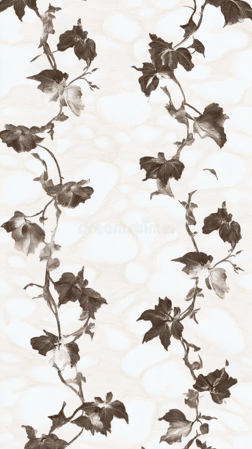 Seamless Pattern of Delicate Floral Vines on a Textured Background ...