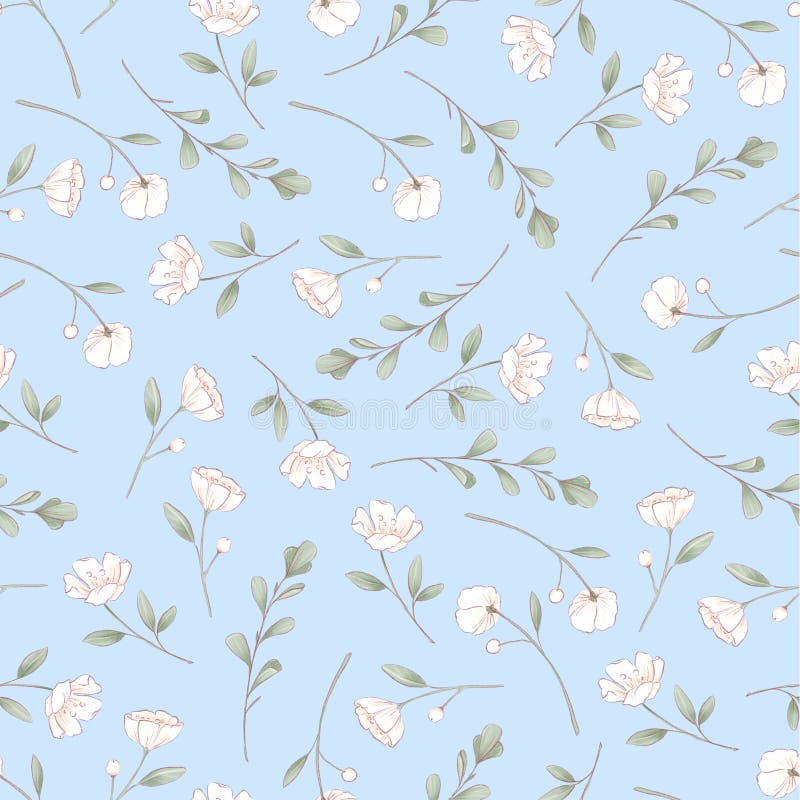 Seamless Pattern of Delicate Roses. Hand Drawing Stock Photo - Image of ...