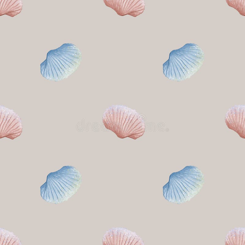 Elegant Watercolor Shell Pattern for Textile and Wrapping Design Stock ...