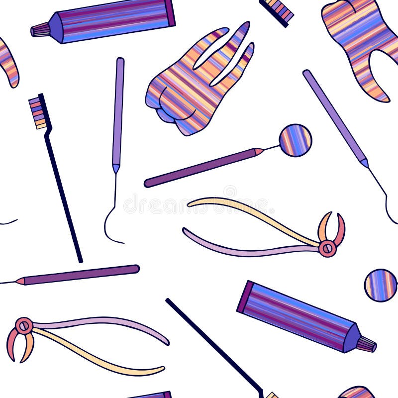 Dental Kit, Teeth, Tools, Tube of Toothpaste, Toothbrush. Eps10 Vector ...