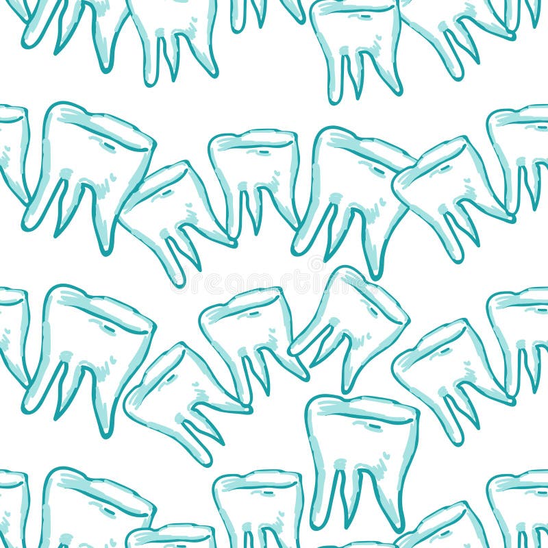 Seamless Pattern Dentistry Tooth Close Up Picture. Stock Vector ...