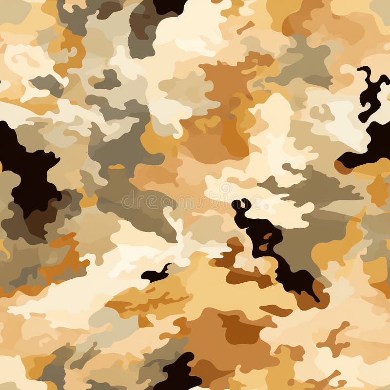 Seamless Pattern Desert Camouflage, AI Generated Stock Illustration ...